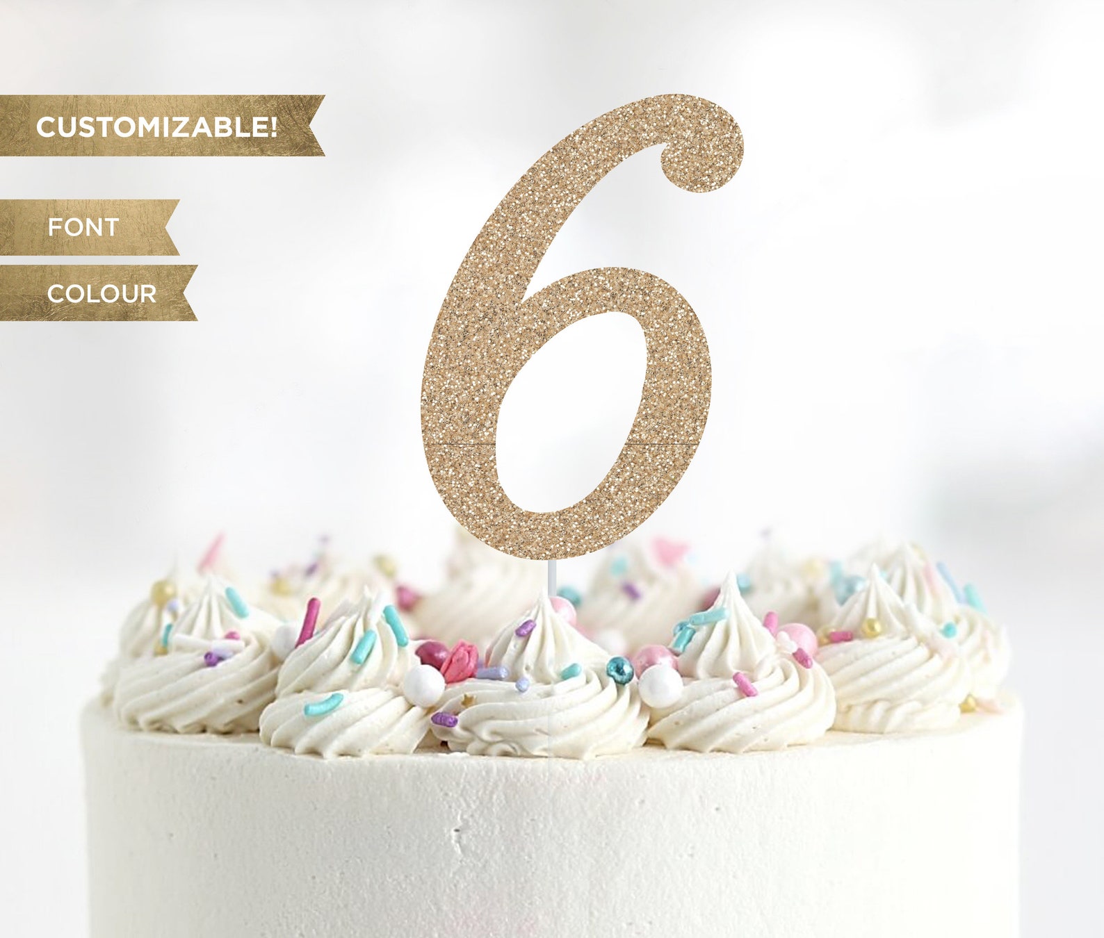 6 Cake Topper Six Cake Topper Age Cake Topper Number Cake | Etsy