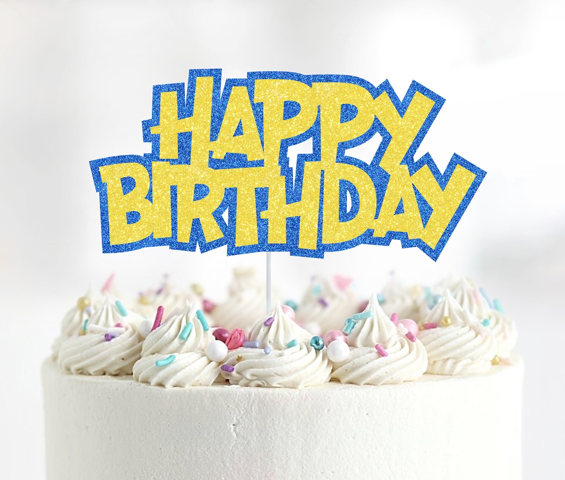 Happy Birthday Cake Topper Boys Birthday Cake Topper Catch - Etsy