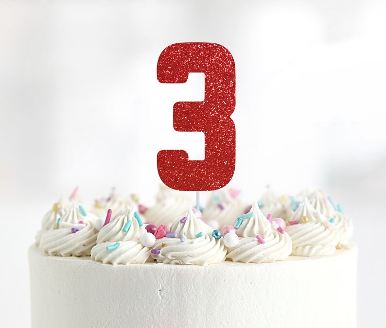 3 Cake Topper Three Cake Topper Age Cake Topper Number Cake | Etsy