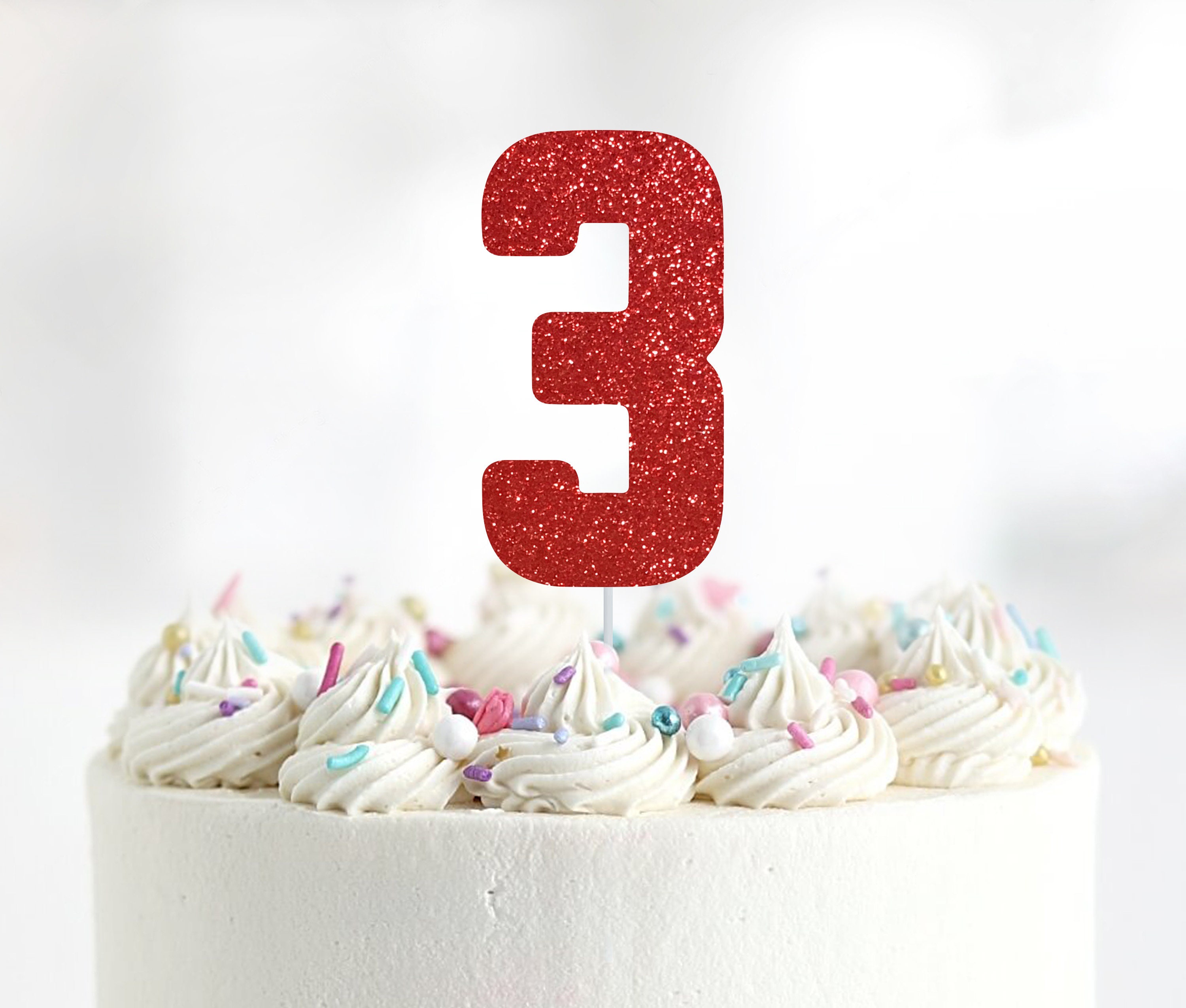 3 Cake Topper Three Cake Topper Age Cake Topper Number Cake | Etsy