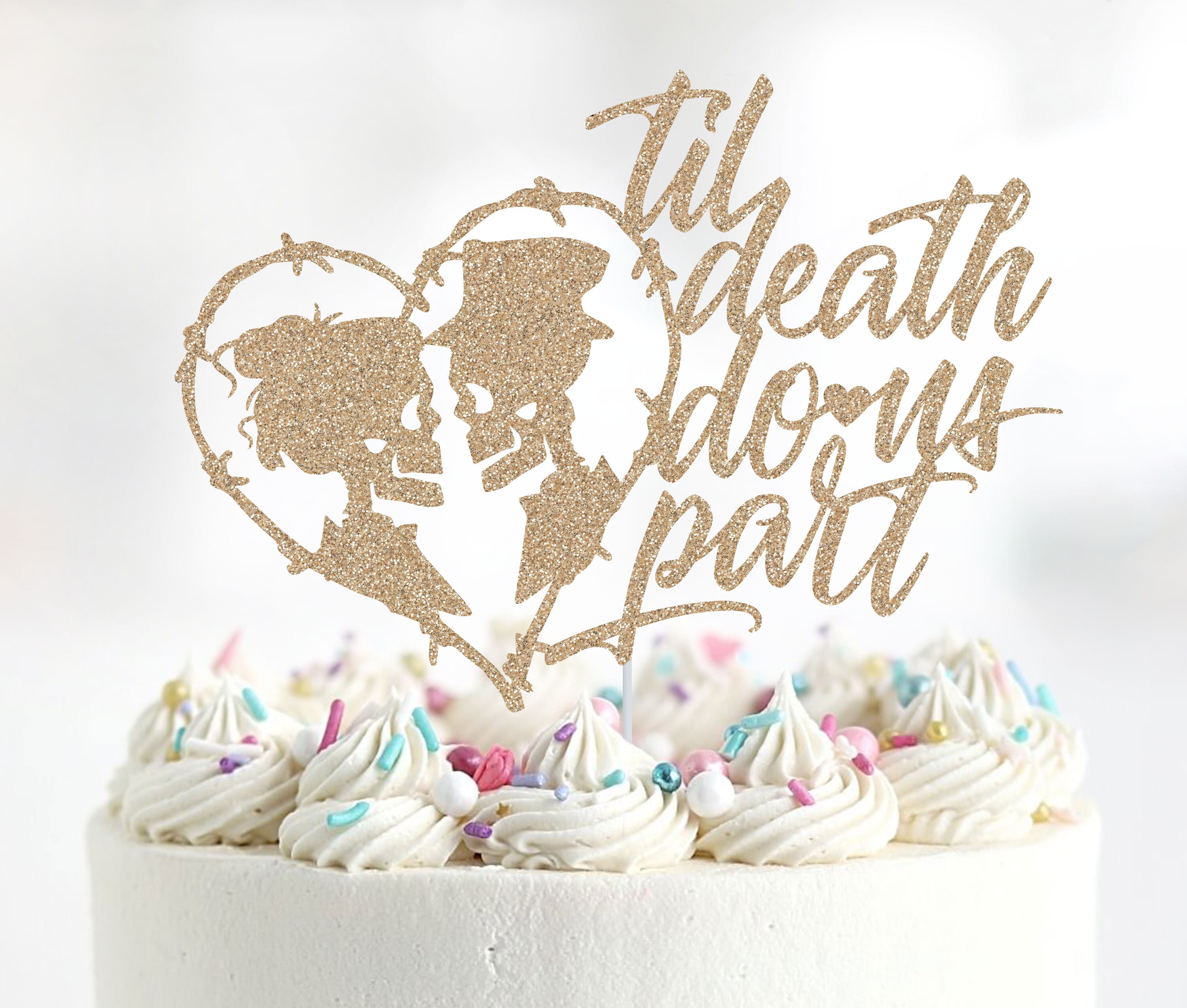 Ghostface Cake Topper Gothic Rose Skull Cake Topper Till Death Do Us ...