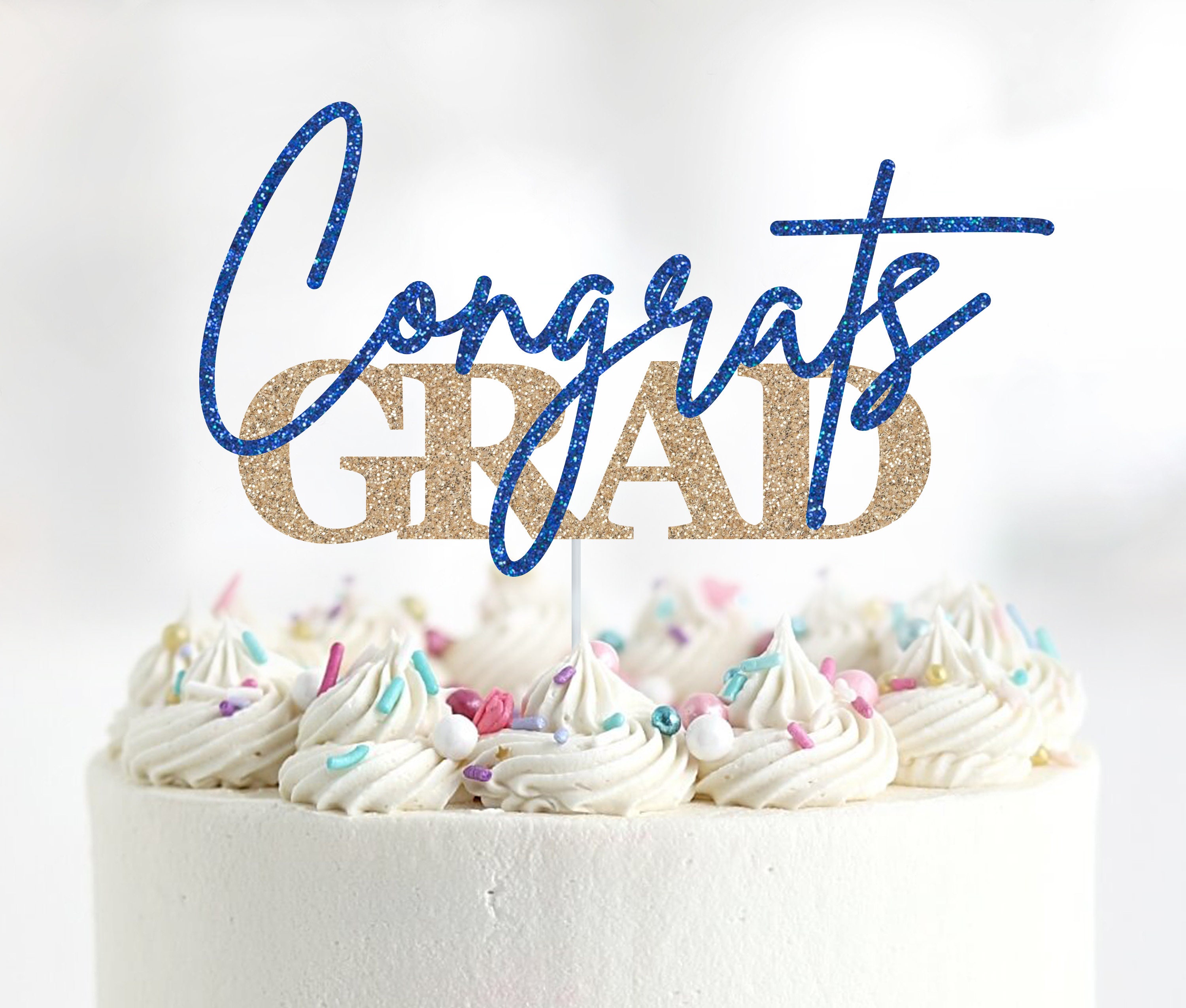 Congrats Grad Cake Topper Graduation Cake Topper Class of - Etsy