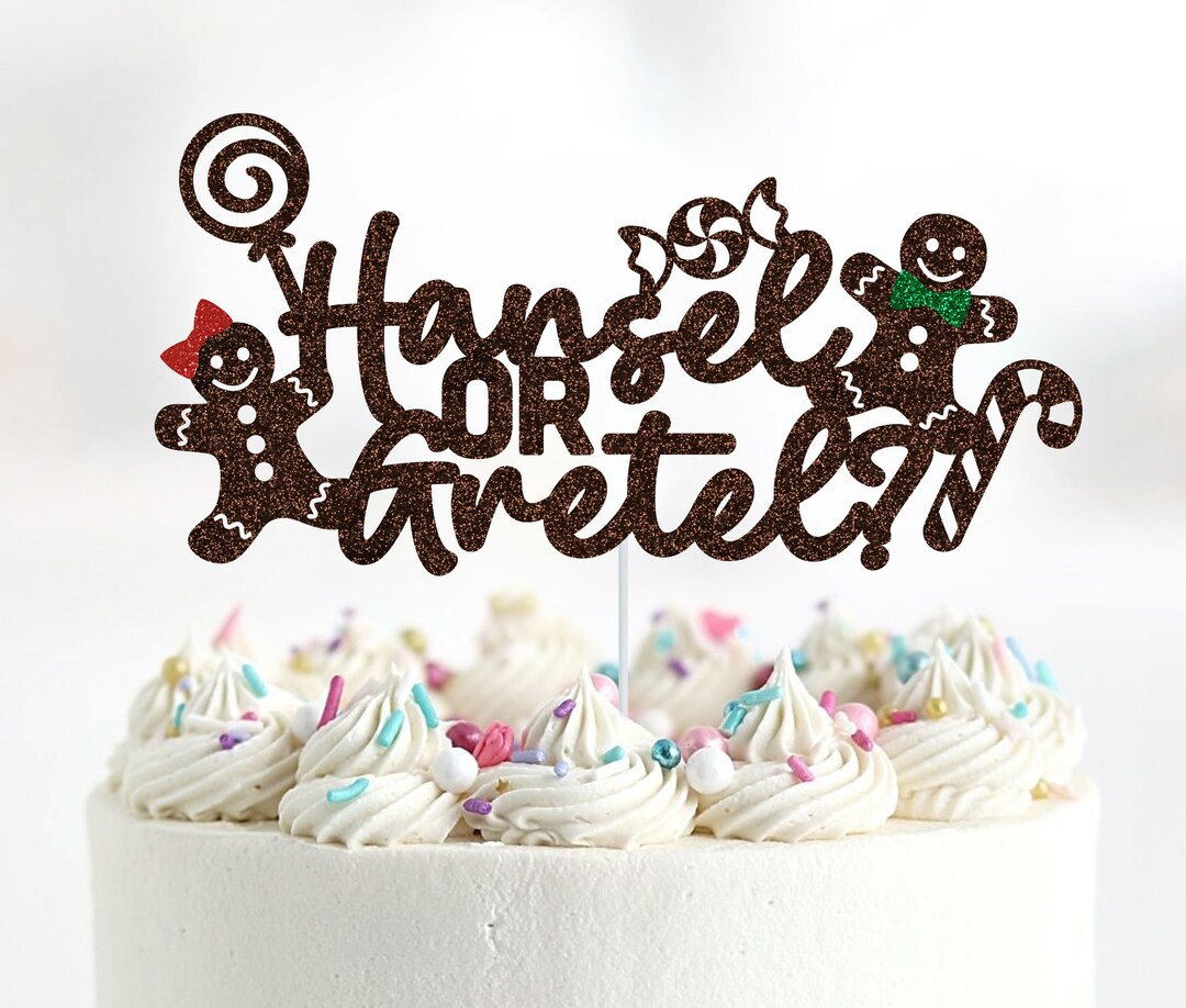 Hansel or Gretel Cake Topper, Gender Reveal Cake Topper, Christmas Baby ...