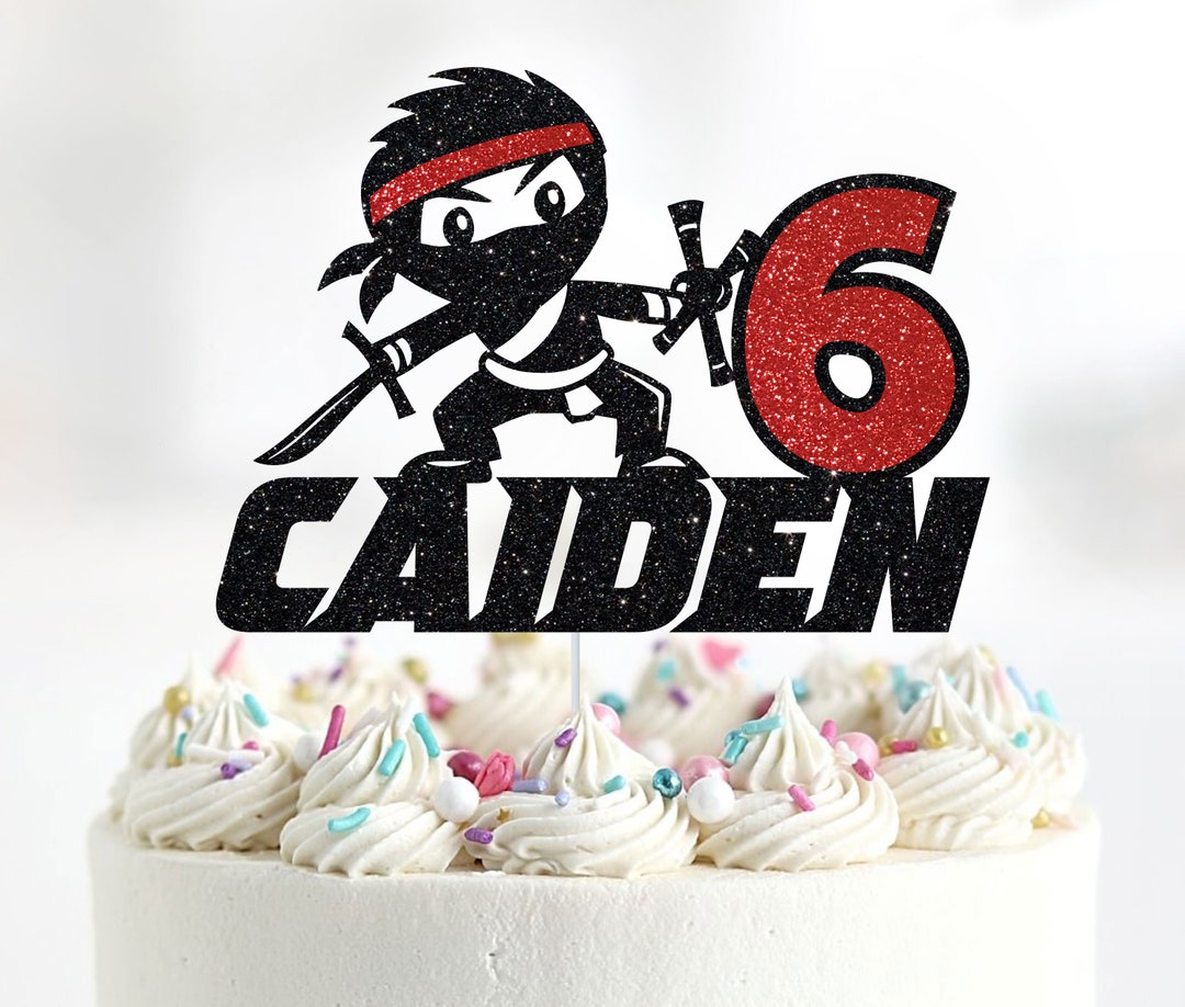 Personalized Ninja Glitter Cake Topper, Custom Birthday Party Decor - Etsy