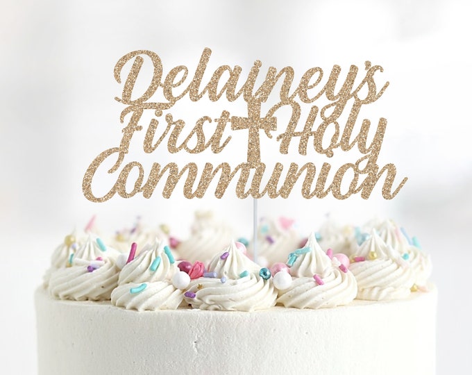 First Communion Cake Topper,first Communion Girl, Personalized ...