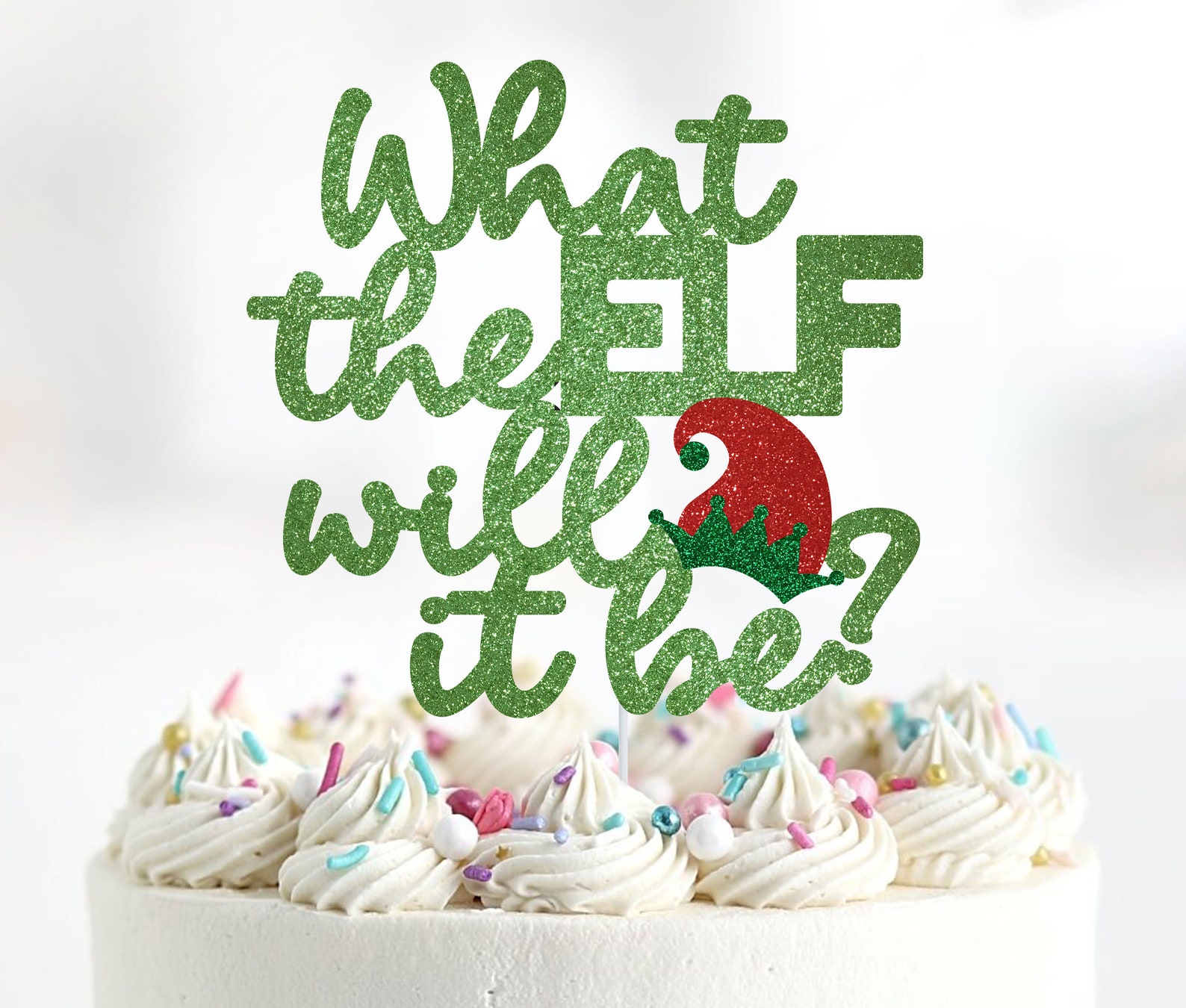 What the Elf Will It Be Cake Topper, Gender Reveal Cake Topper ...