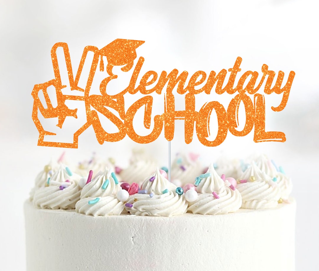 Elementary School Graduation Cake Topper, 8th Grade Grad Cake Topper ...