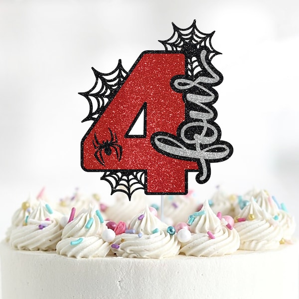 Spiderman 4th Birthday Cake Topper - Etsy