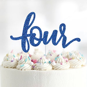 4 Cake Topper, Four Cake Topper, Age Cake Topper, Number Cake Topper ...