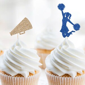 Cheerleading Cupcake Topper, Cheerleader Cupcake Toppers, Pom Pom Cake ...