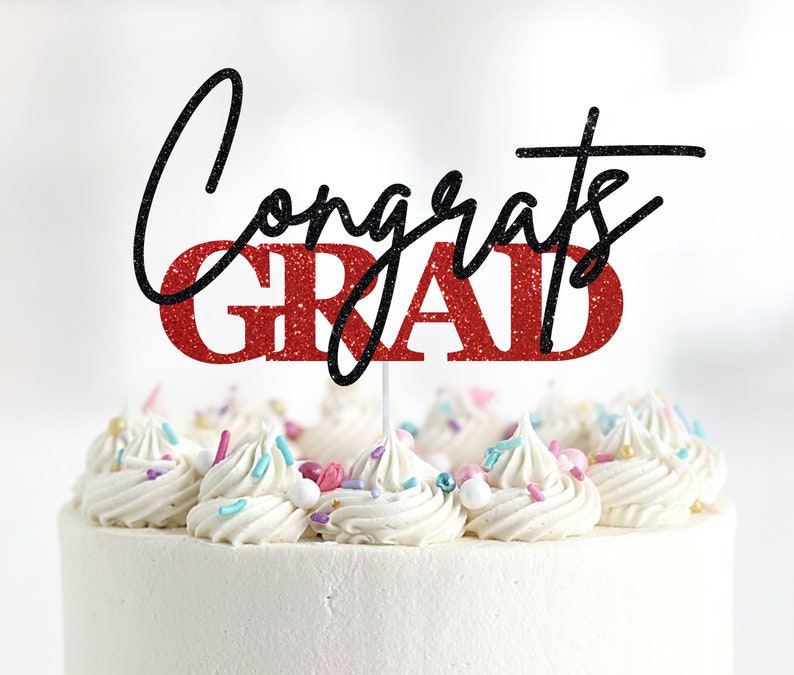 Congrats Grad Cake Topper Graduation Cake Topper Class of | Etsy