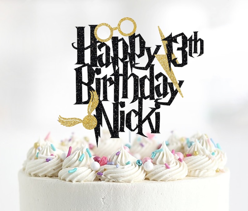 Wizard Theme Birthday Cake Topper Happee Birthdae Cake - Etsy