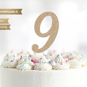 9 Cake Topper, Nine Cake Topper, Age Cake Topper, Number Cake Topper ...