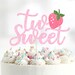 Two Sweet Glitter Cake Topper, Strawberry 2nd Birthday Party - Etsy