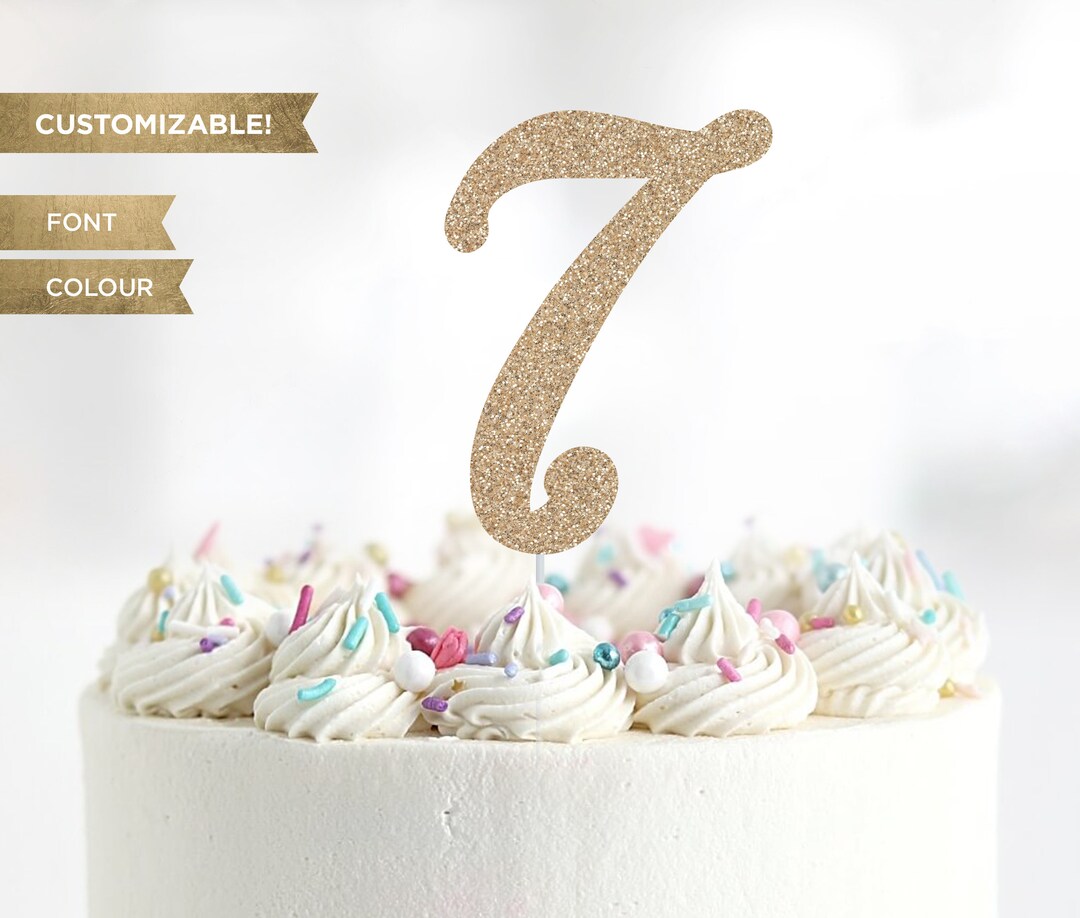 7 Cake Topper, Seven Cake Topper, Age Cake Topper, Number Cake Topper ...