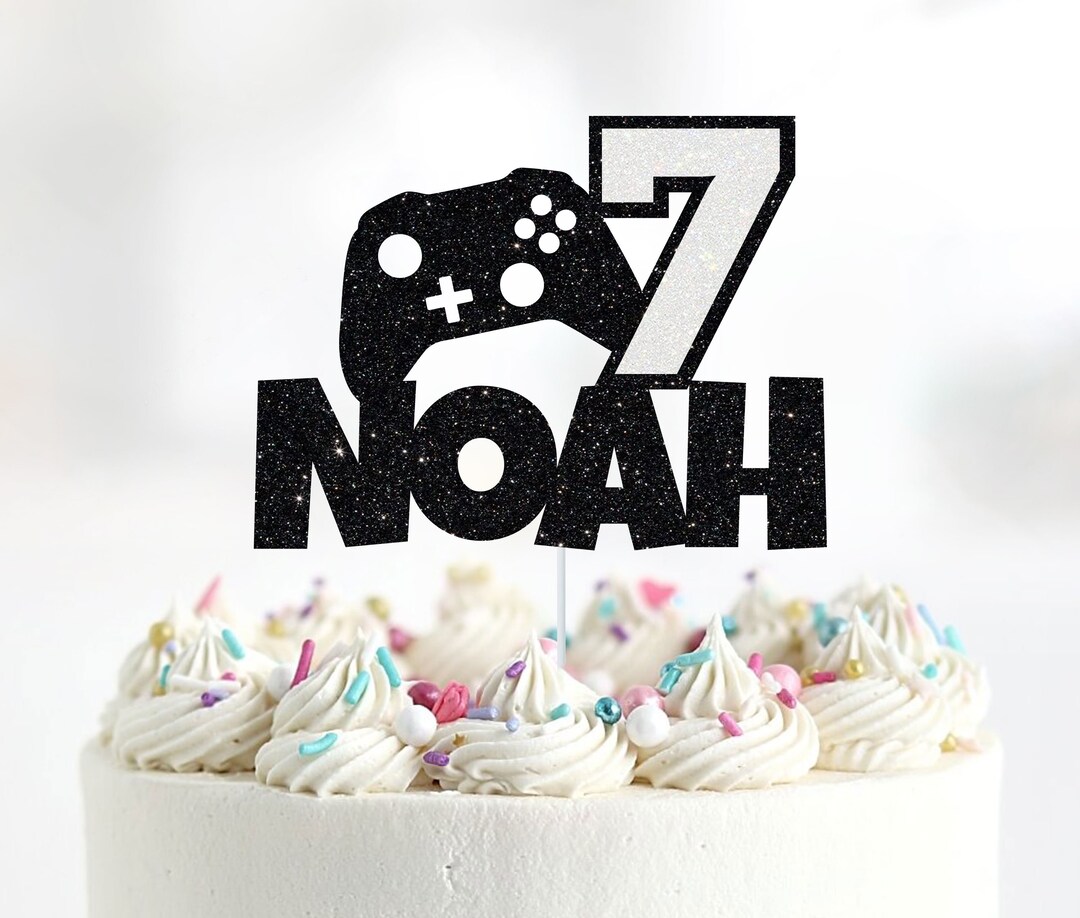 Personalized Gamer Cake Topper, ANY AGE, Gamer Cake Topper, Level ...