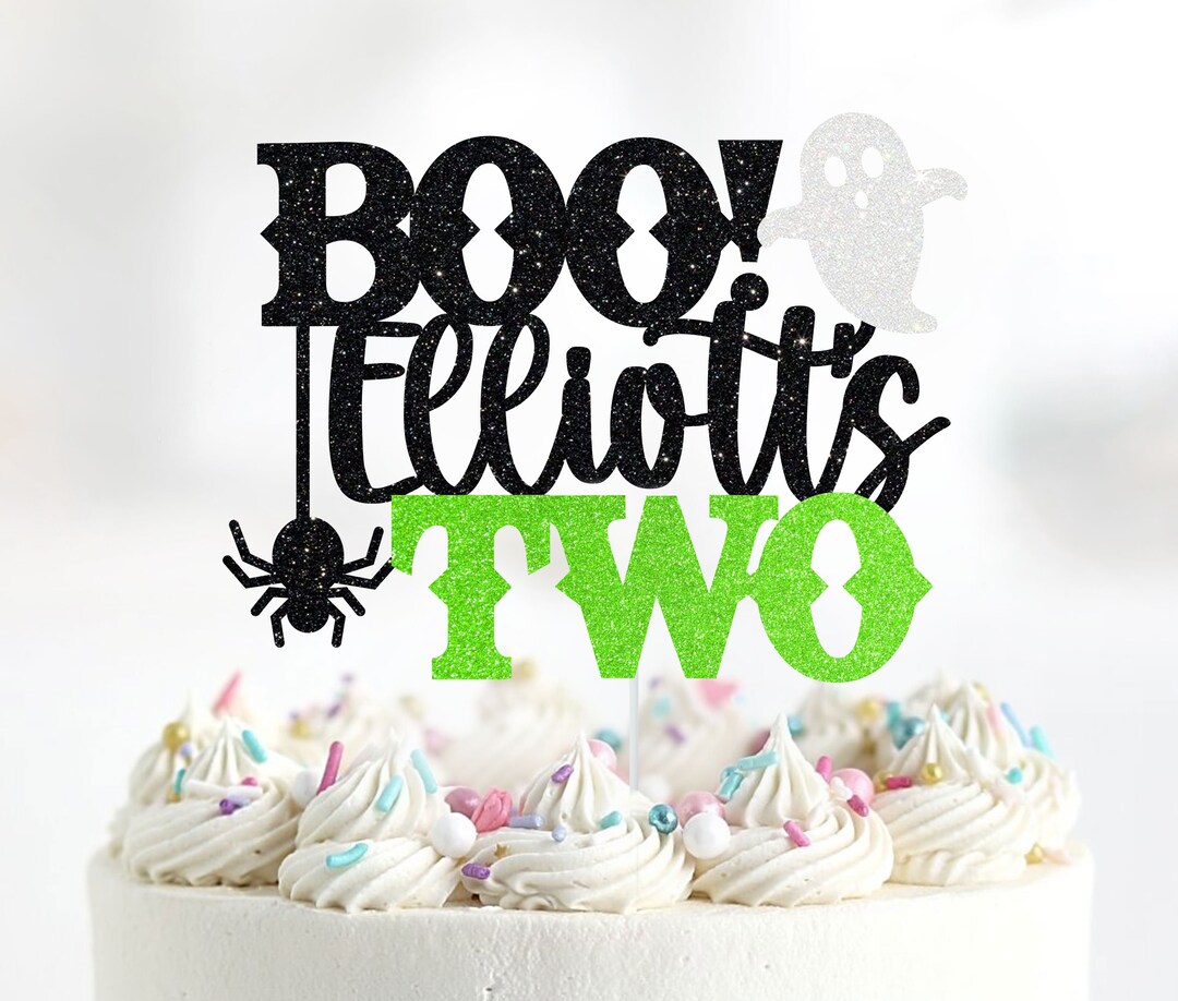 Boo I'm Two Cake Topper, Personalized Halloween 2nd Birthday Cake ...