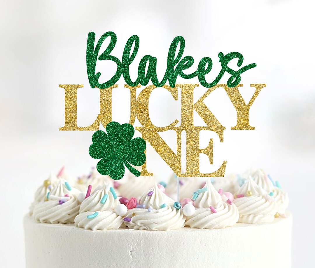 Personalized Lucky One Cake Topper, Shamrock Cake Topper, First ...