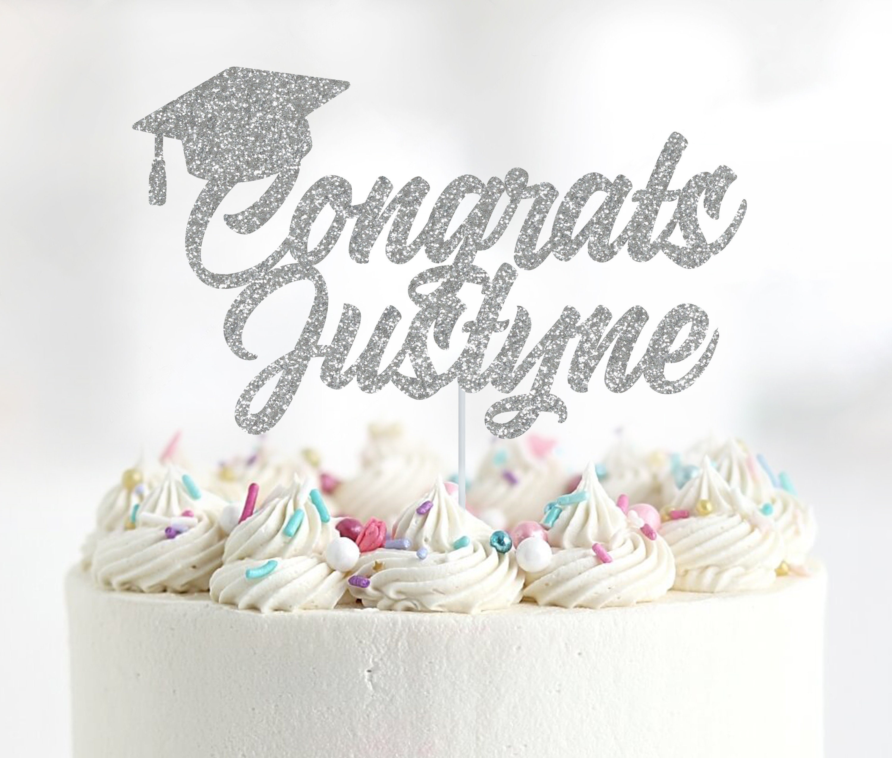 Congrats Grad Cake Topper Graduation Topper Personalized - Etsy