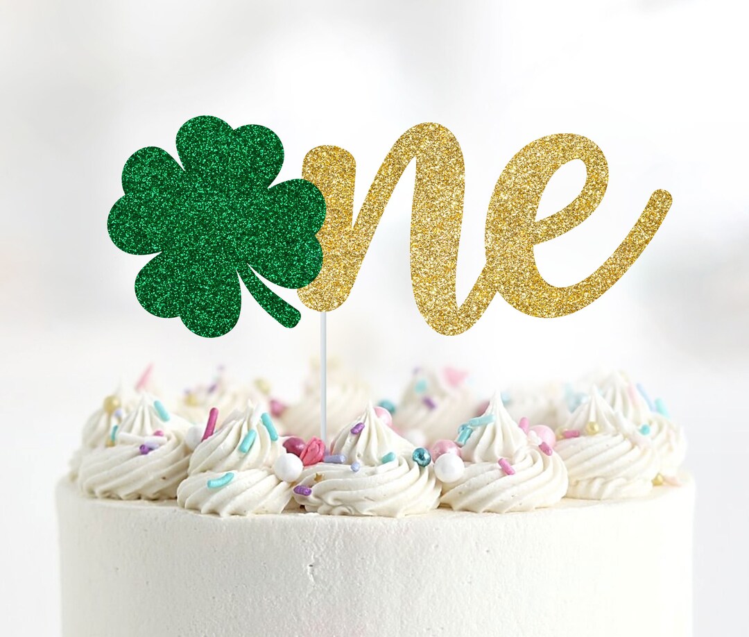 Shamrock One Cake Topper, Clover Cake Topper, First Birthday Cake ...
