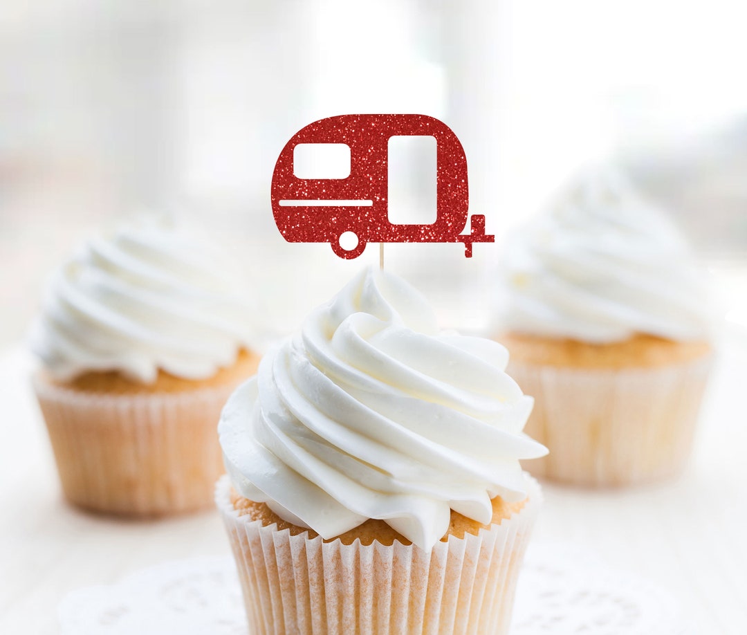 Camper Cupcake Topper, RV Cupcake Topper, Hunting, Little Camper Theme ...