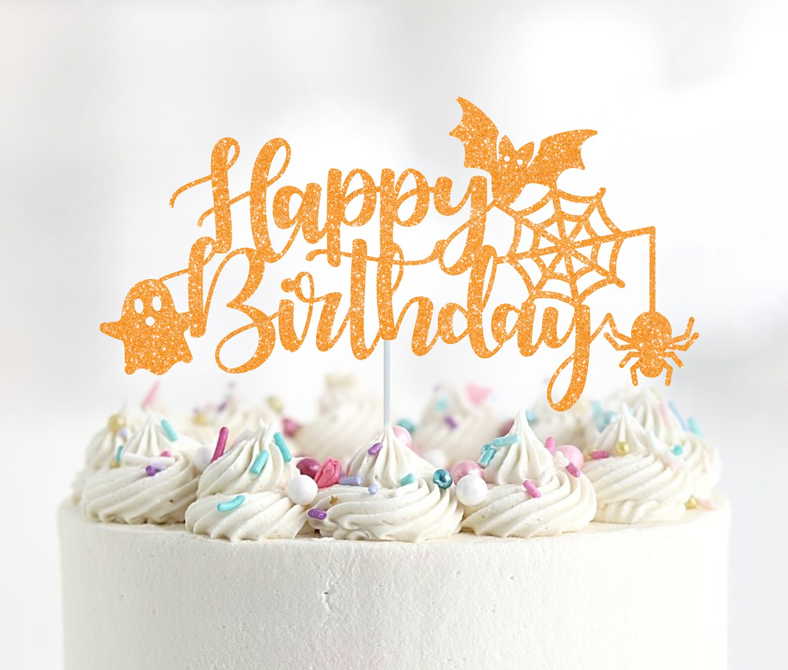 Halloween Birthday Cake Topper Happy Halloween Happy | Etsy