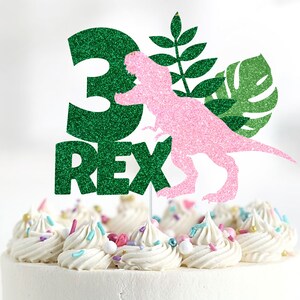 3 Rex Cake Topper, Dinosaur Cake Topper, 2 Rex Cake Topper, T-rex Cake ...