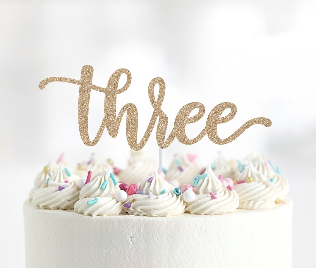 3 Cake Topper, Three Cake Topper, Age Cake Topper, Number Cake Topper ...