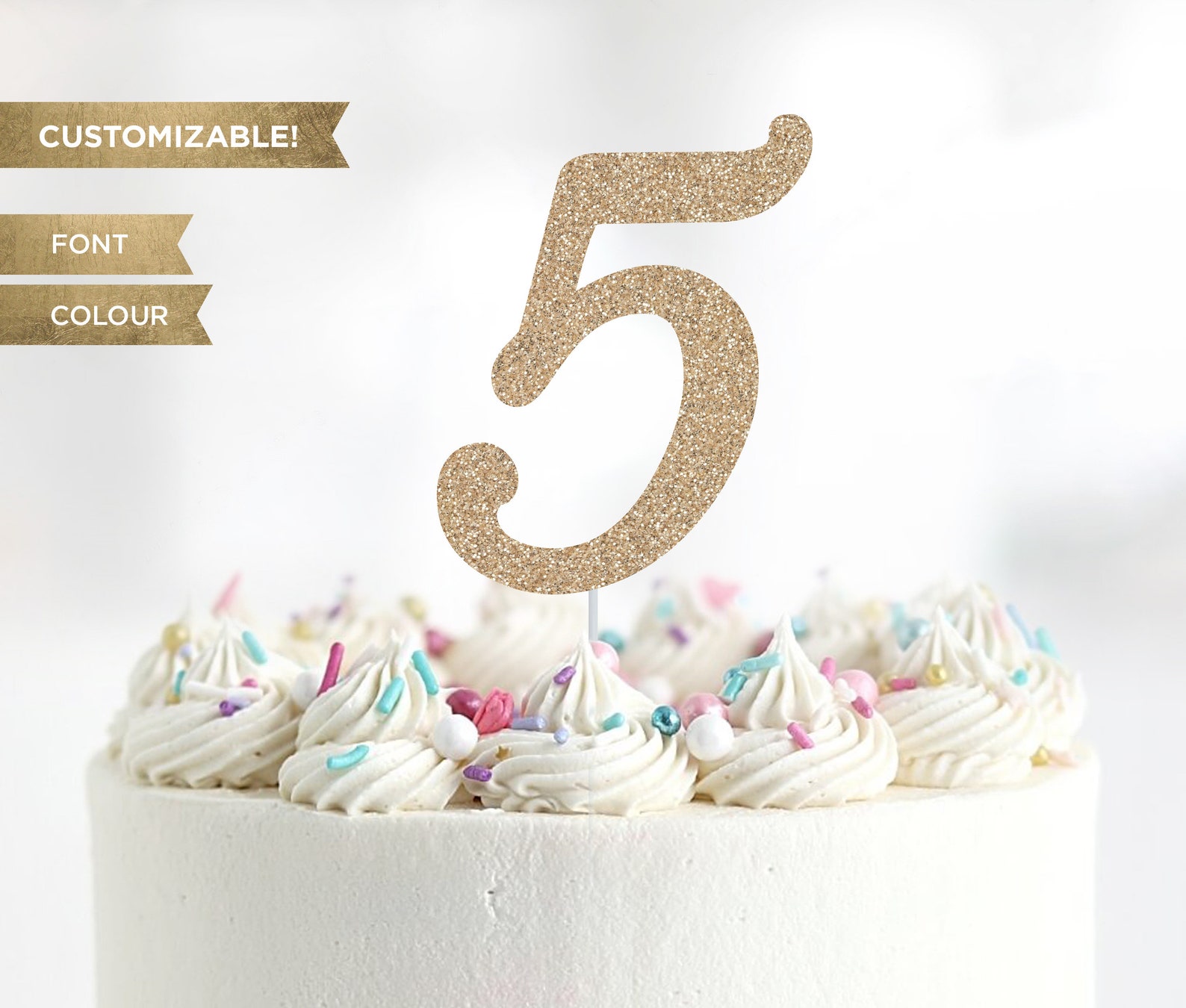 5 Cake Topper, Five Cake Topper, Age Cake Topper, Number Cake Topper ...
