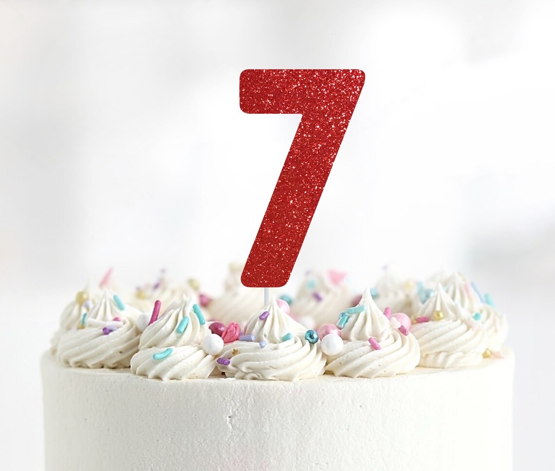 7 Cake Topper, Seven Cake Topper, Age Cake Topper, Number Cake Topper ...