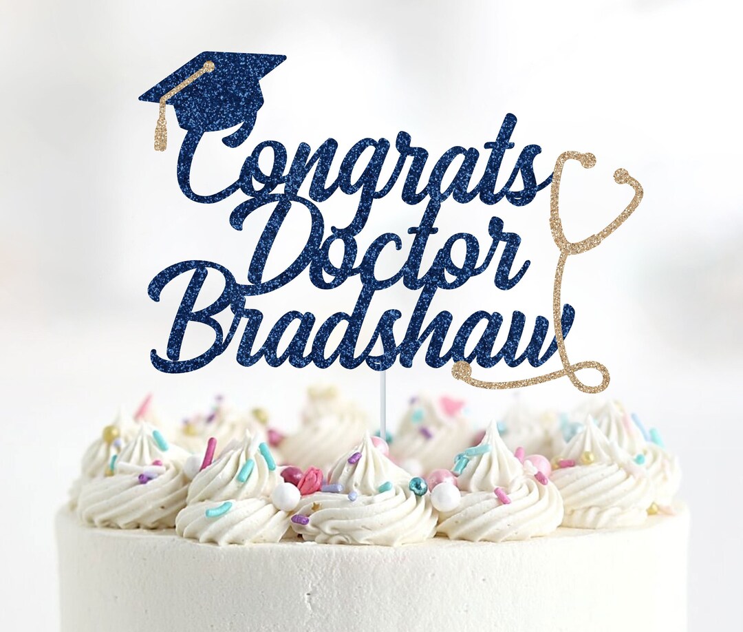 Doctor Graduation Cake Topper, Personalized Doctor Grad Cake Topper ...