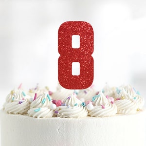 8 Cake Topper, Eight Cake Topper, Age Cake Topper, Number Cake Topper ...