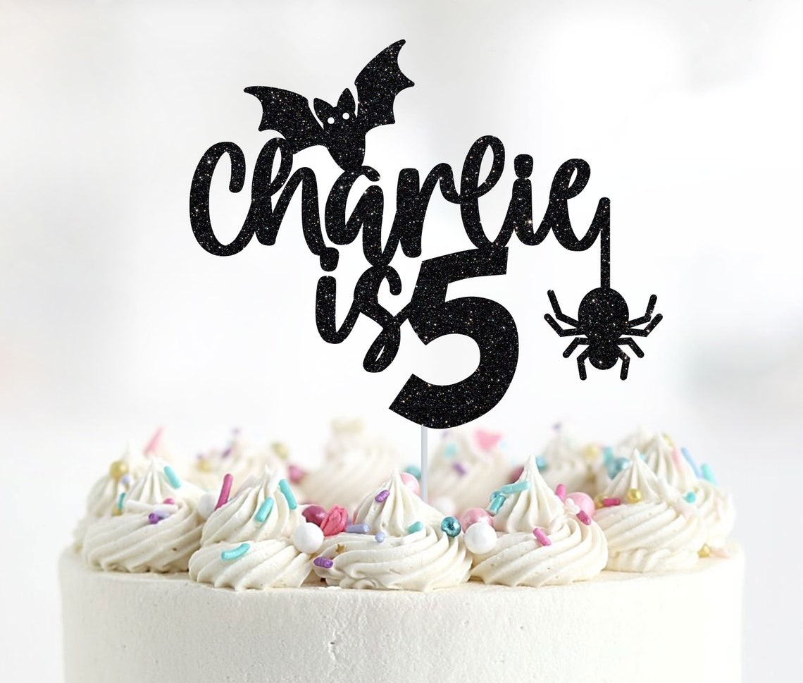 Halloween Birthday Cake Topper, Personalized Halloween Cake Topper ...