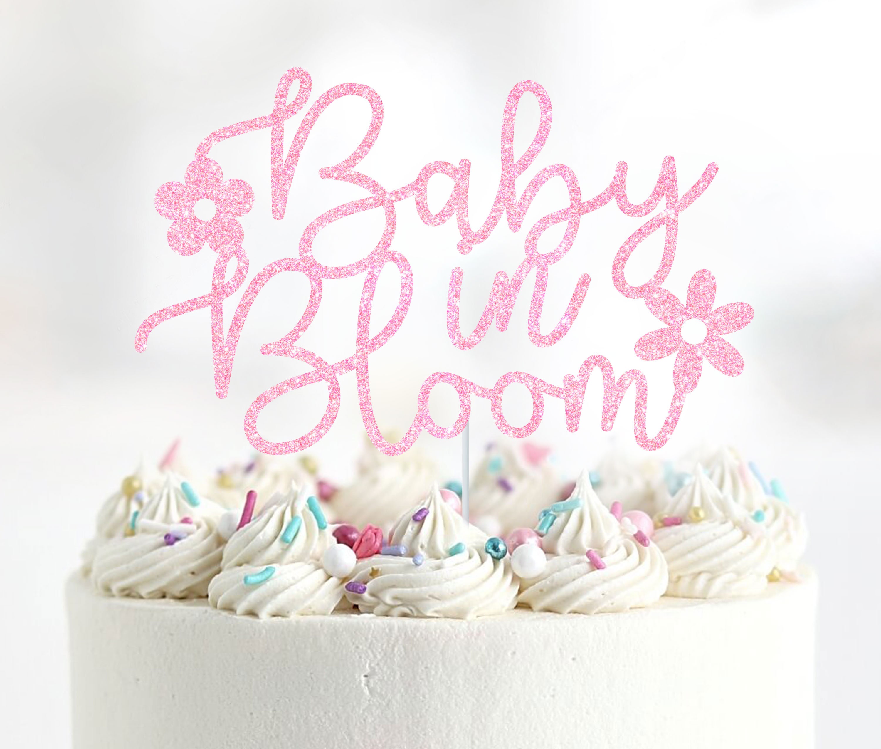 Baby in Bloom Cake Topper Sweet Baby Girl Cake Topper - Etsy