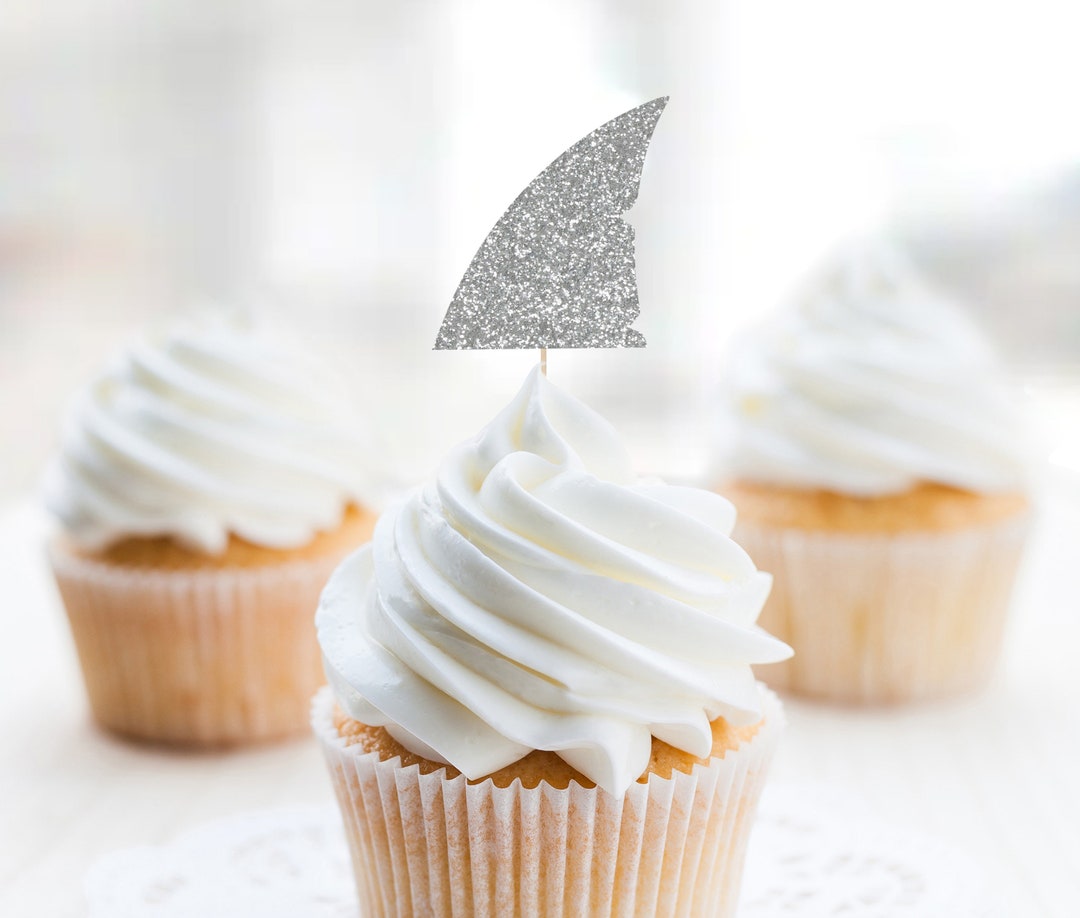 Shark Fin Cupcake Topper, Under the Sea Cupcake Toppers, Shark Cupcake ...