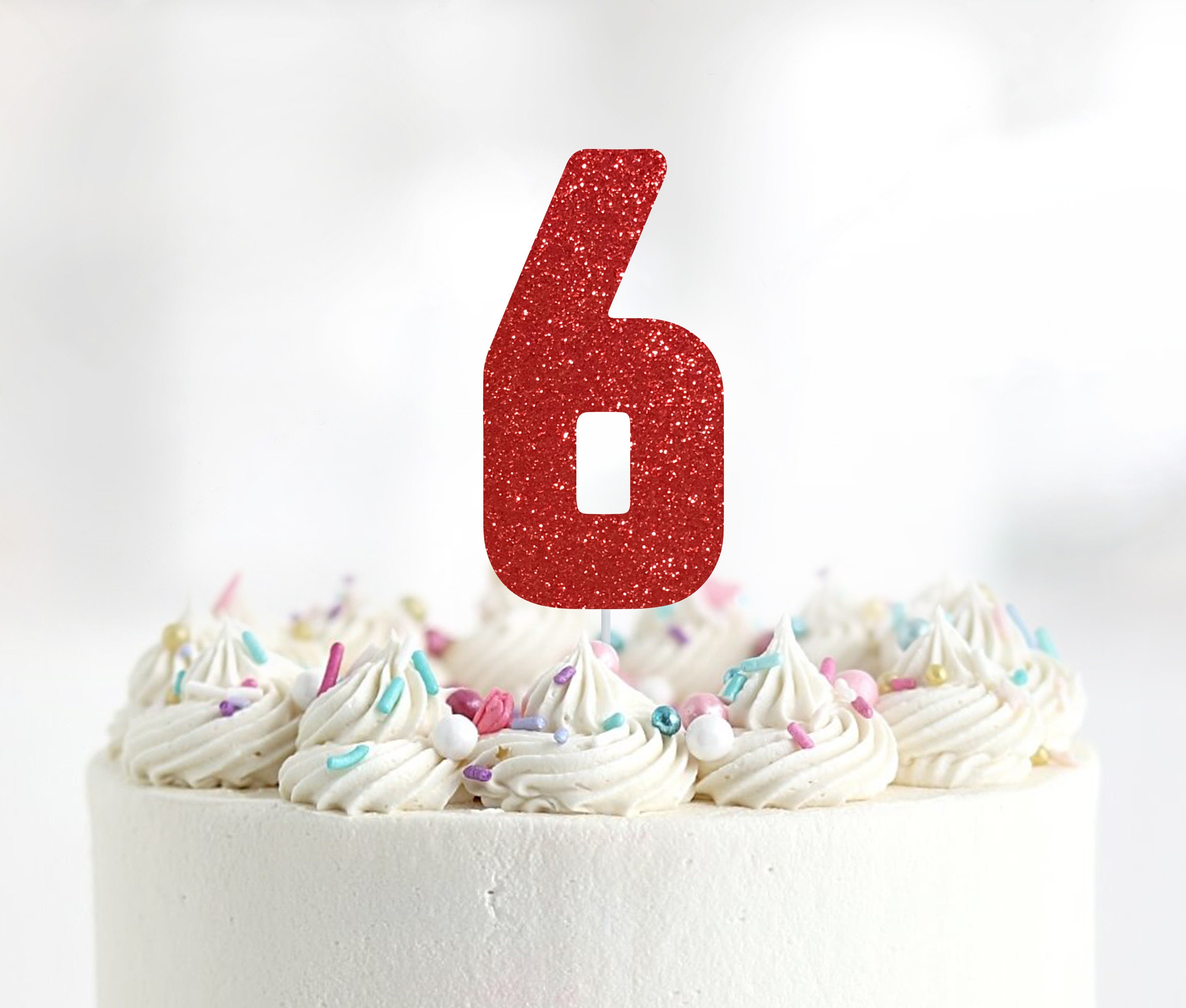 6 Cake Topper Six Cake Topper Age Cake Topper Number Cake - Etsy