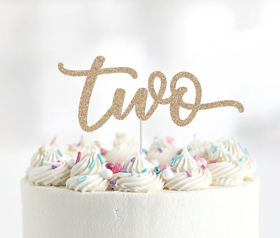 Two Cake Topper 2 Cake Topper Written 2 Cake Topper Age | Etsy