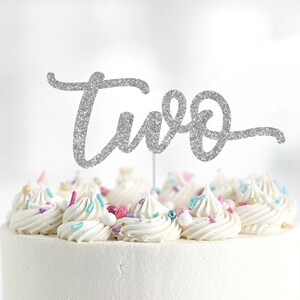 Two Cake Topper, 2 Cake Topper, Written 2 Cake Topper, Age Cake Topper ...