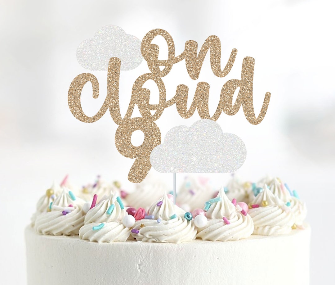 On Cloud 9 Cake Topper, 9th Birthday Cake Topper, Dreamy Decorations, Baby Shower Cake Topper ...
