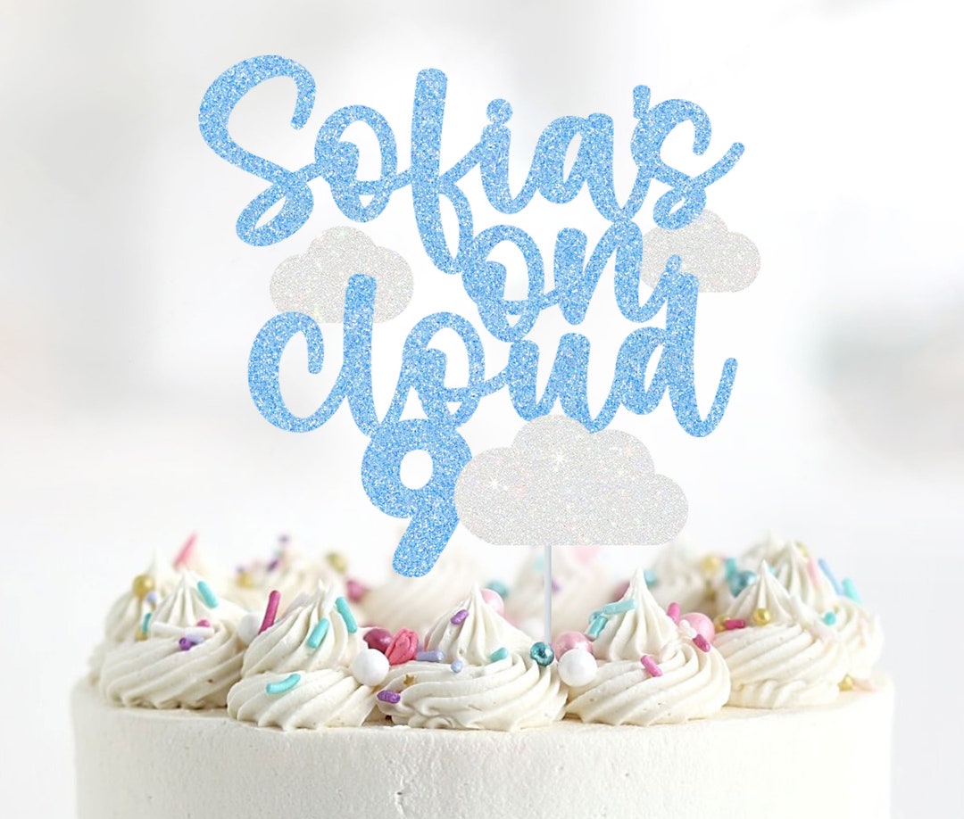Personalized Cloud 9 Cake Topper, Custom 9th Birthday Cake Topper ...