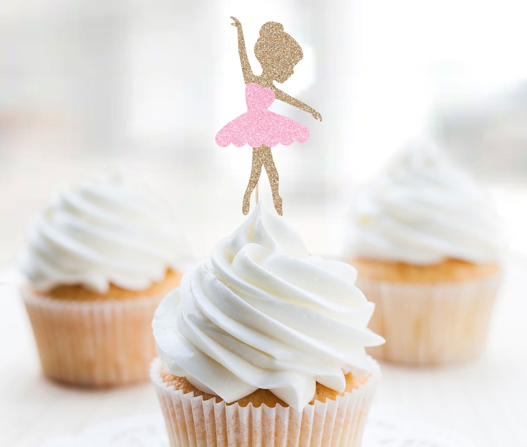 Ballerina Cupcake Topper, Glitter Ballet Dancer, Party Decorations - Etsy