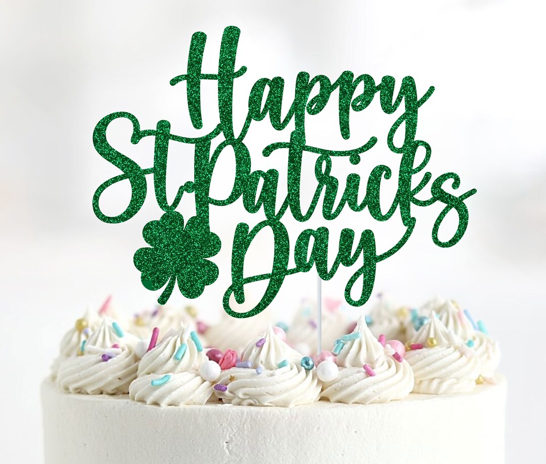 Glitter Shamrock Cake Topper, Happy St. Patrick's Day Decor - Etsy