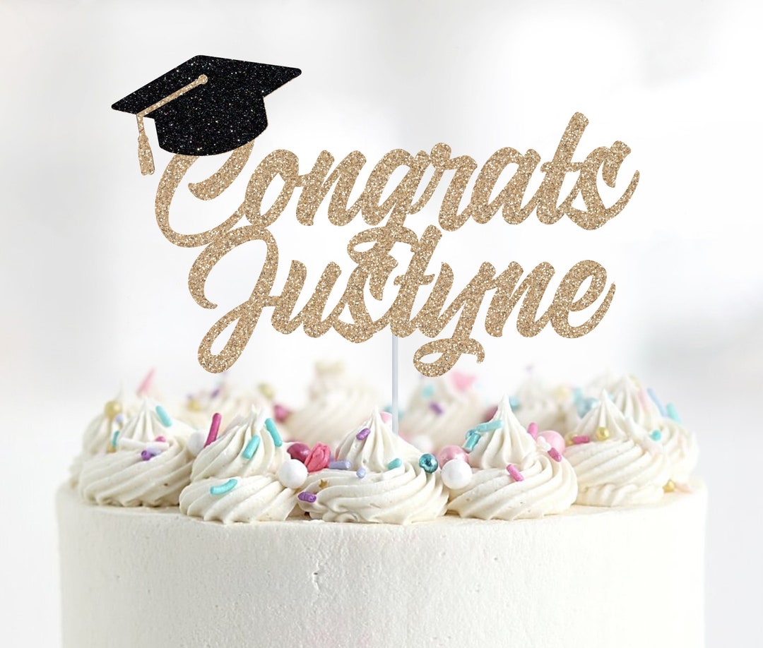 Congrats Grad Cake Topper, Graduation Topper, Personalized Grad Cake ...