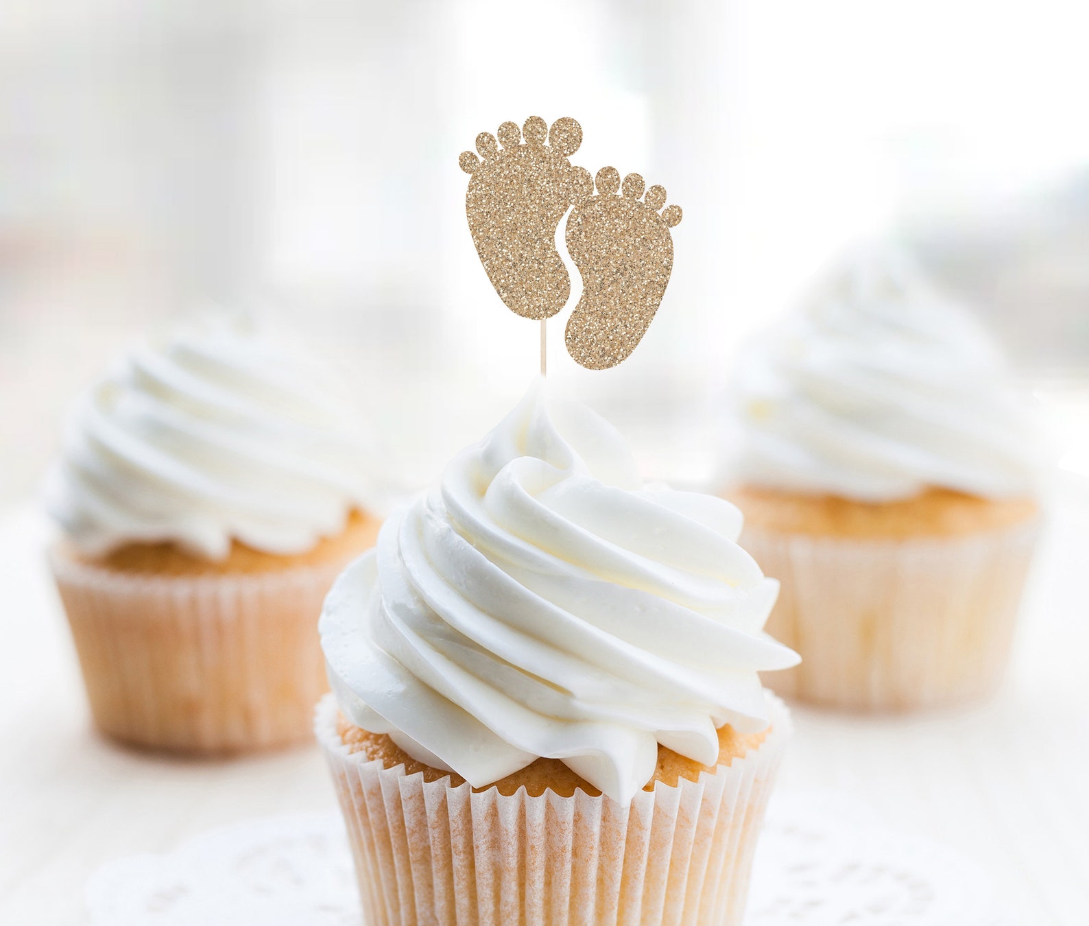 Glitter Baby Feet Cupcake Topper, Baby Shower Decorations - Etsy