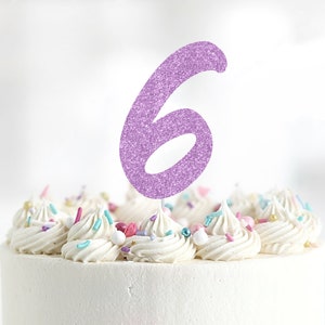 6 Cake Topper, Six Cake Topper, Age Cake Topper, Number Cake Topper ...