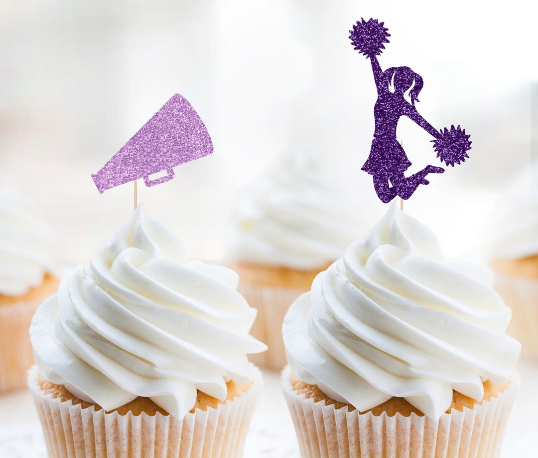 Cheerleading Cupcake Topper, Cheerleader Cupcake Toppers, Pom Pom Cake ...