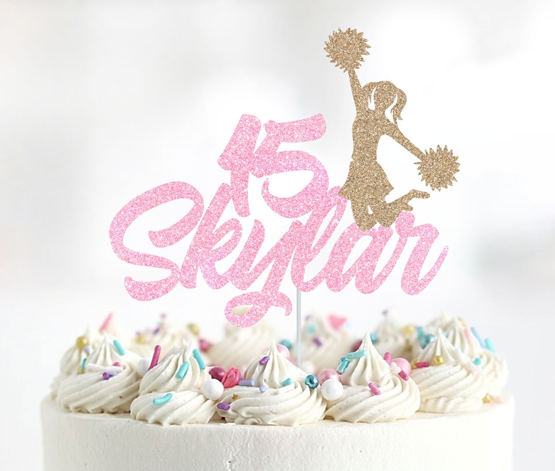 Personalized Cheerleading Cake Topper, Custom Cheerleader Cake Topper ...