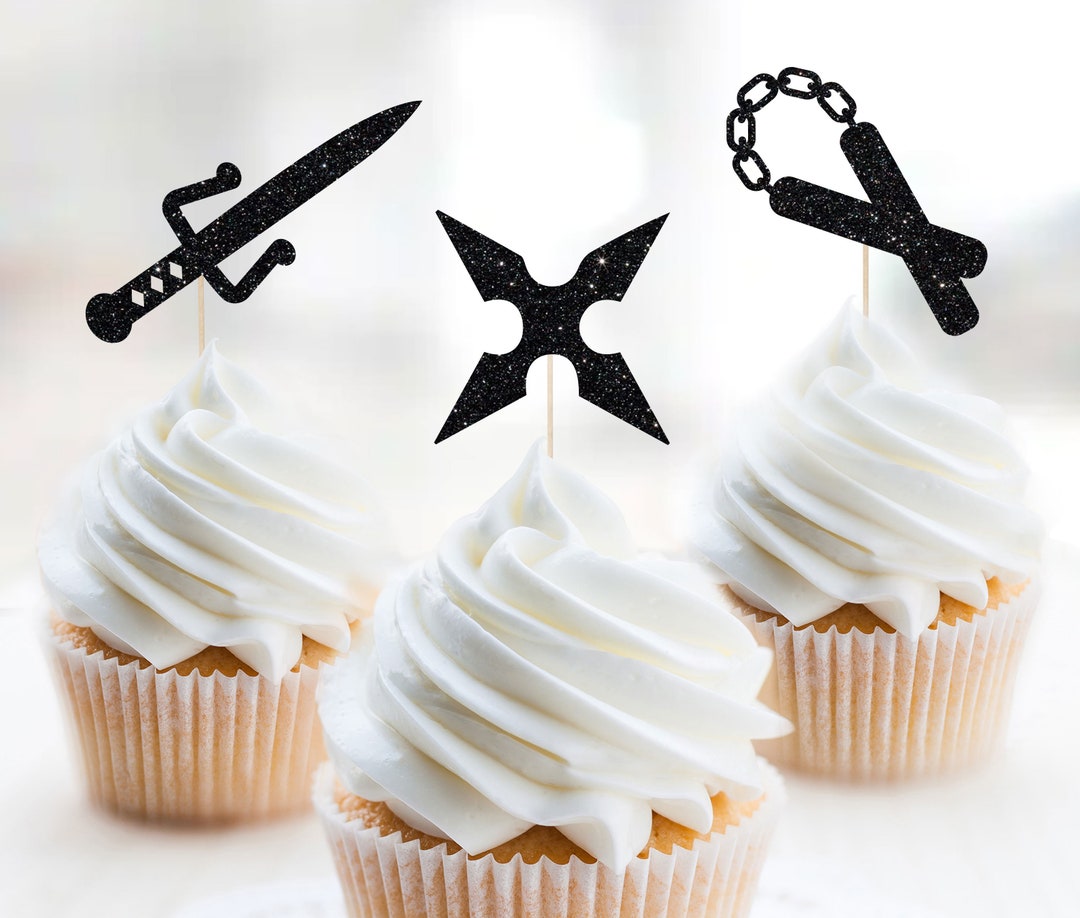 Ninja Cupcake Toppers, Weapons, Birthday Party Decorations - Etsy