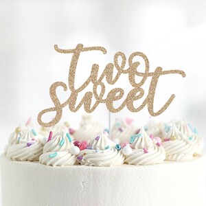 Two Sweet Cake Topper, 2 Sweet Cake Topper, Girls Second Birthday Theme ...