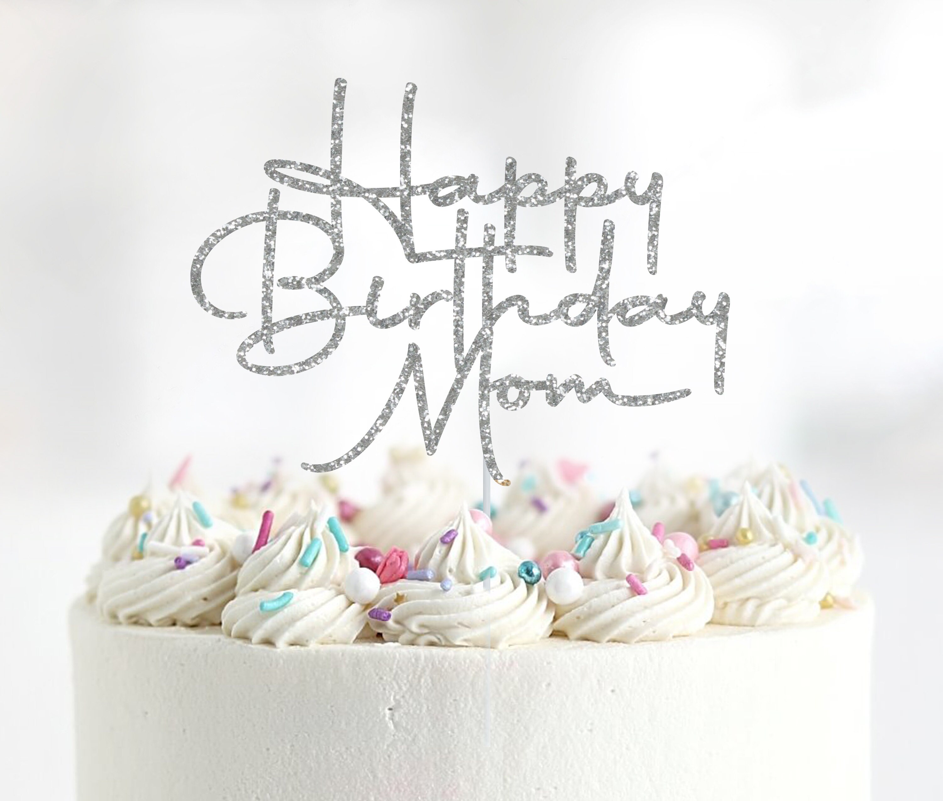 Happy Birthday Mom Cake Topper Birthday Cake Topper 50th - Etsy